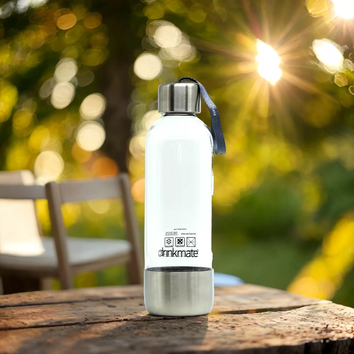 زجاجة بلاستيكية إضافية 1 لتر – قاعدة ستانلس ستيل – ألوان متعددة - Aqualine - Drinkmate